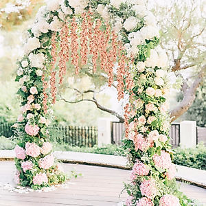 INSUNSIX Purple Wisteria Hanging Flowers, 6 Pack 3.6 Feet Fake Wisteria Garland Silk Wisteria Vine Flower for Wedding Party Garden Outdoor Home Decor (Purple)