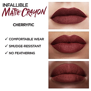 L’Oréal Paris Infallible Matte Lip Crayon, Cherryific (Packaging May Vary)