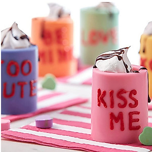 DD-life 4 Pcs 4-Cavity Ice Cubist Ice Shot Glass Molds Round Shot Glass Silicone Mold(Red）