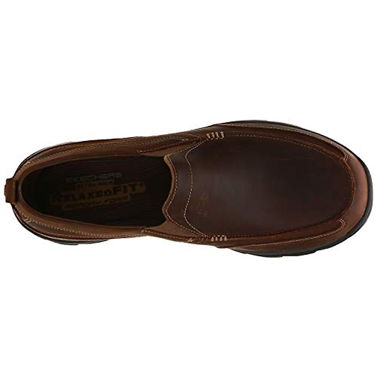 Skechers USA Men's Relaxed Fit Memory Foam Superior Gains Slip-On,15 M US,Dark Brown
