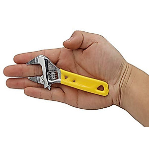 GETUHAND Extra Slim Jaw 4-Inch Adjustable Wrench, Silver, High Carbon Steel