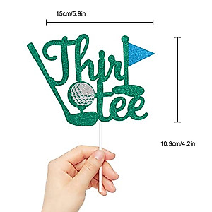 Thirtee Golf Happy 30th Birthday Cake Topper - Golf Ball Player Cake Topper For Men Sports 30th Birthday Party Supplies - Golf 30th Birthday Party Decoration for Golfer Fans