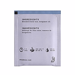 Stash Tea Earl Grey Black Tea, Box of 100 Tea Bags (Packaging May Vary)