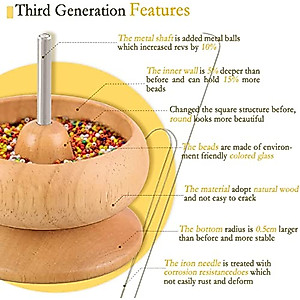 hobbyworker The Upgrade Version Wooden Bead Spinner with 2 Pcs Big Needles,8000 Pcs Seed Beads and 1 Surprise Gift Pack for Jewelry Making Tools,Quickly Stringing Beads Tool