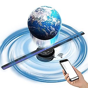 Spolehli 3D Hologram Fan with WiFi Control, 16.5in Holographic Fan Advertising Display with 700+ Video Libraries, Led 3D Hologram Projector for Christmas Decorations, Store, Bar (16.5" 224 Beads)