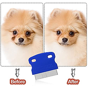 5 Pieces Dog Eye Combs Tear Stain Remover Combs Pet Grooming Comb for Small Dogs Gently Removing Eye Mucus and Crust (Blue, Black)
