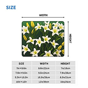 Lily Flower Mouse Pads for Laptop and PC, 10 x 12 inch Mouse Pad for Office and Cute Gaming Pads.