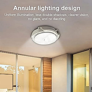 OUGETHER Solar Lights Indoor, Solar Ceiling Light IP65 Waterproof Solar Powered Pendant Light with Remote Control Indoor Outdoor Garden Corridor Lamp (White)