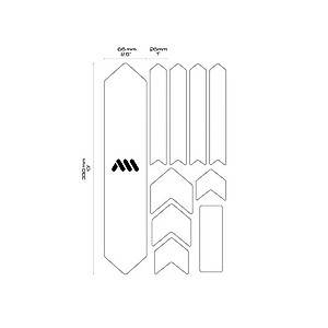 All Mountain Style Bike Frame Protector Extra - Universal Fit, 10-Piece Set for Down Tube, Chainstay, Cable Wear, High-Impact Honeycomb PVC