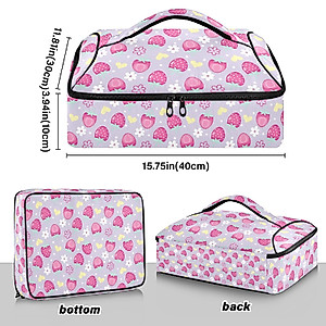 Kcldeci Insulated Thermal Food Carrier Insulated Casserole Carrier for Hot or Cold Food,Sweet Strawberry Insulated Tote Bag for Potluck Cookouts Parties Picnic,Lasagna Lugger