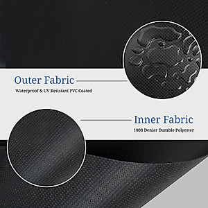 Covers & All Rectangle Table Top Cover, 12 Oz Waterproof UV & Weather Resistant Patio Table Cover, Outdoor Table Cover for Patio Furniture (85" L x 40" W x 5" H, Black)