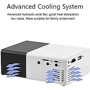 Mini Projector, Mini Stylish Home Theater Portable LED Projector HD HDMI Projector, Mini LED Projectorfor Outdoor&Indoor,US Plug,Black White