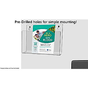 Marketing Holders 12" W Wall Chart or Tablet Holder Magazine Hospitals Clinics Open Pocket Open Sides Hanging Folder Horizontal Organizer Patient Charts Medical