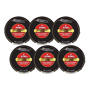 KIWI Parade Gloss Premium Shoe Polish Paste, 1-1/8 Ounce, Black - 6 Pack