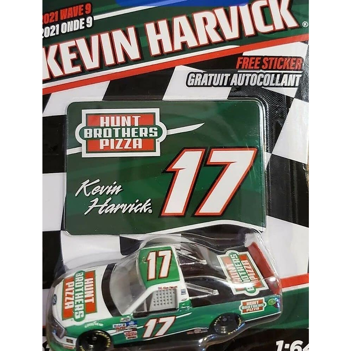 2021 Authentics Wave 9 Kevin Harvick #17 Pizza 1/64th Scale Diecast with Card Insert... Car Measures 3" Long x 1 " Wide x 1" Tall
