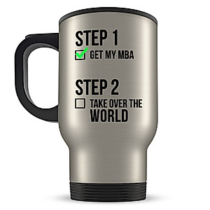 MBA Graduation Travel Mug Gifts - MBA Graduates - Master or Business Administration Coffee Cup for Men and Women School Students Class of 2018 - Funny Grad Degree Congratulations