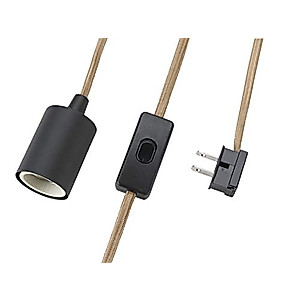 WISBEAM Plug in Pendant Lighting, Hanging Light Kits with ON/Off Switch, 15 Feets Cord, Bulbs Not Included, 1-Pack