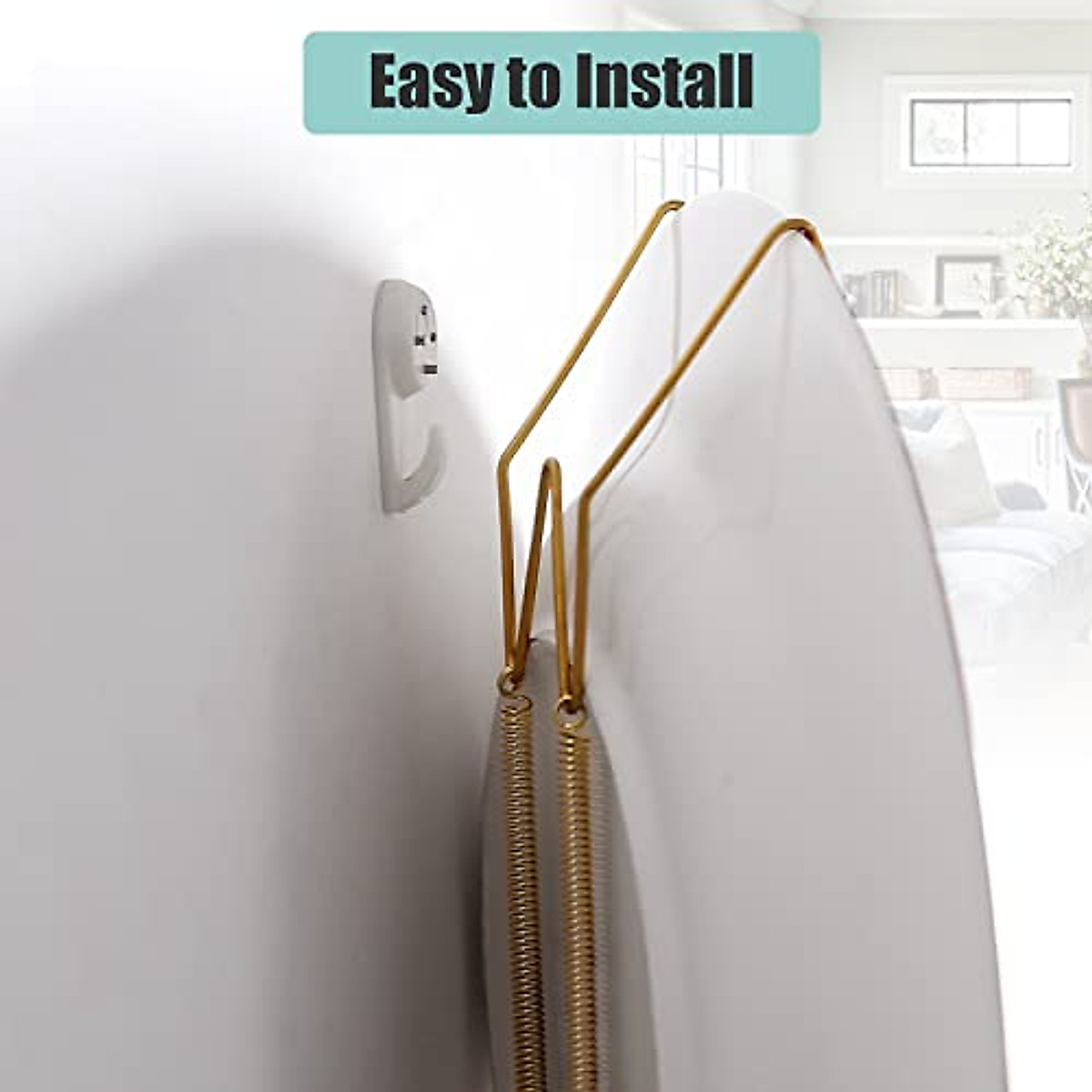 EEEKit 12 Pack Plate Hangers for The Wall, 6 8 10 Inch Invisible Wall Plate Hangers with 16 Pack Wall Hooks, Stainless Hanging Plate Holder for Decorative Plate Antique Dishes Easel Decor