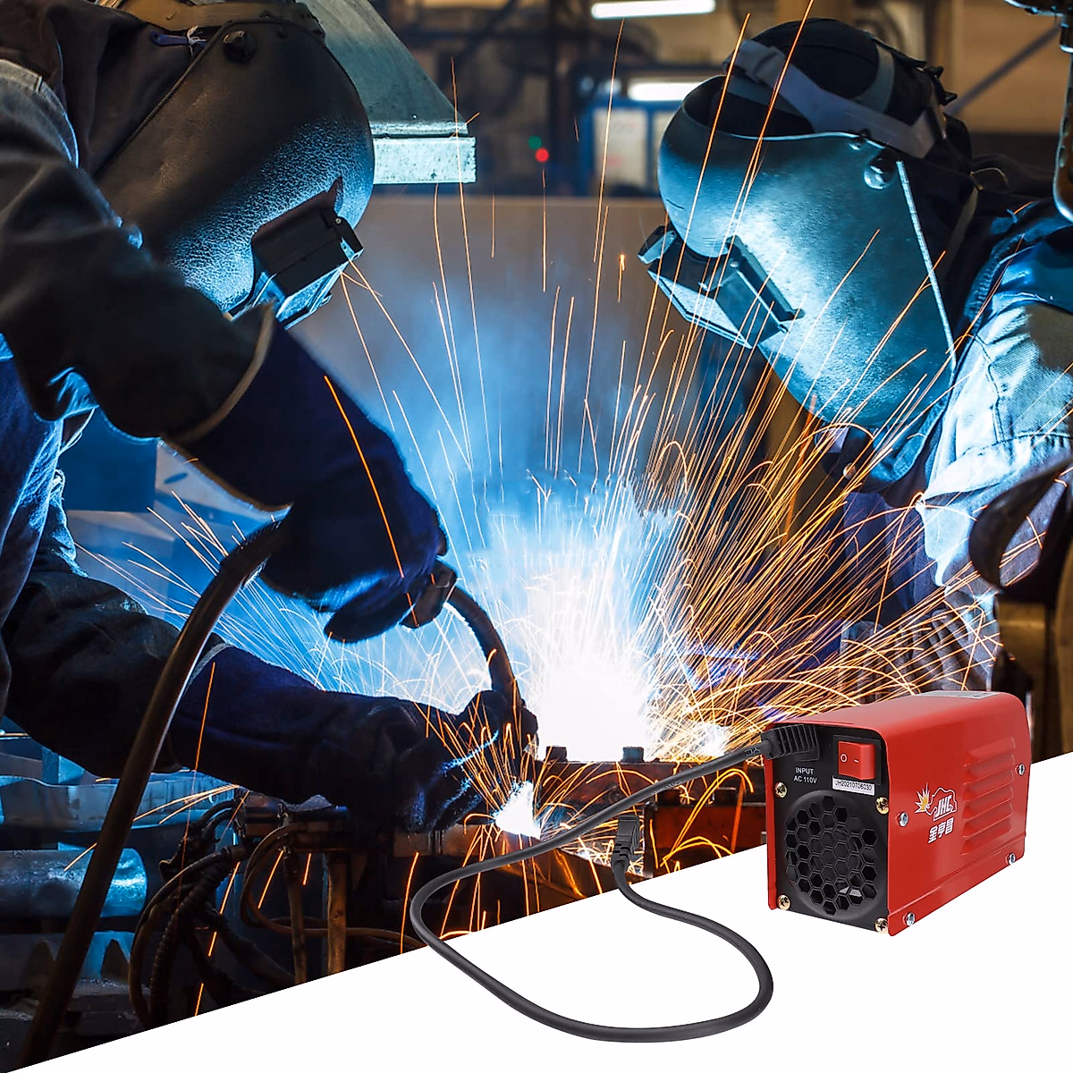 TEHAUX 1 Set Portable 110V Mini Electric Welding Machine IGBT DC Inverter Stick Welder