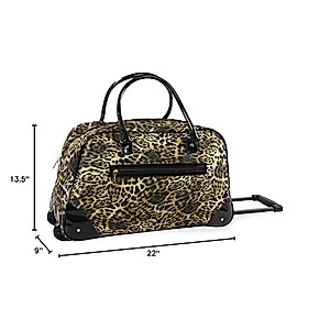 BEBE Women's Rolling Duffel, Leopard