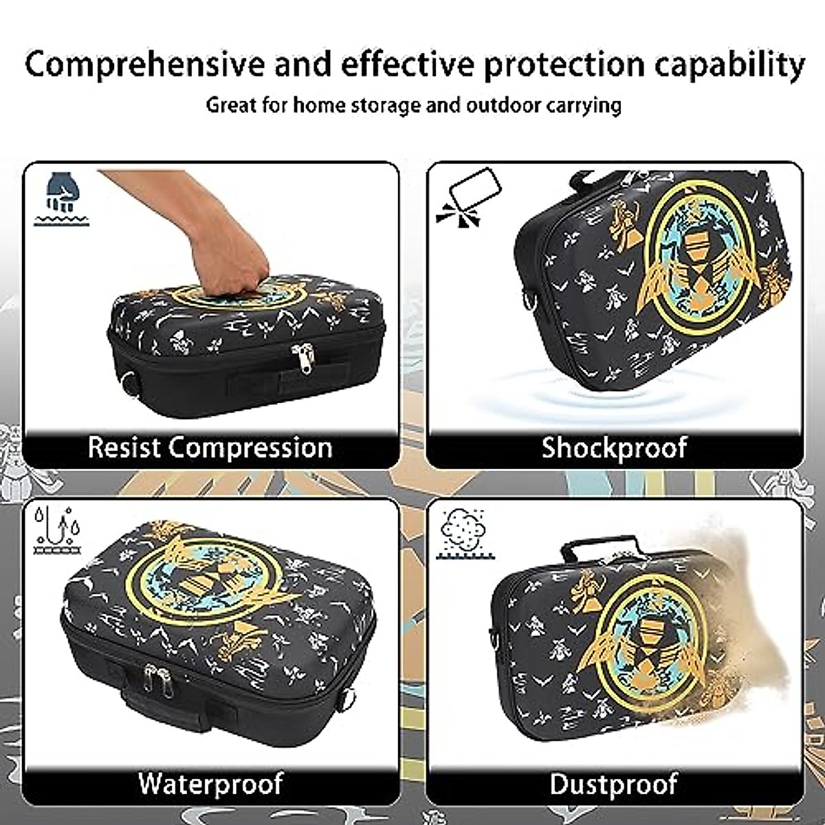 Zelda Carrying Storage Case for Nintendo Switch/OLED Model - Tears of the Kingdom - Portable Hard Shell Travel Messenger Bag Soft Lining 18Card Slots for Switch Console Pro Controller & Accessories