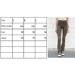 HEZIOWYUN Women Casual Stretch Bootleg Yoga Pants High Waisted Solid Color Lounge Pants Workout Trousers Activewear(Army Green,Large)