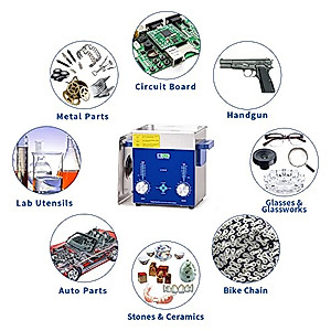 DK SONIC Ultrasonic Cleaner - Ultrasonic Jewelry Cleaner,Sonic Cleaner,Ultrasound Lab,Dental Tool,Carburetor Parts,Denture Cleaning Machine with Encoded Timer and Heater(0.53Gal-2L)