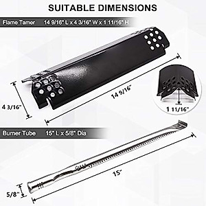 Metal Club Grill Repair Kit for Nexgrill 720-0896B 720-0896E 720-0896C Deluxe 6 Burner Gas Grills, 6-Pack Flame Tamers & Grill Burners Replacement for Nexgrill 720-0882A 720-0896 720-0925