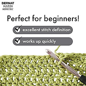 Bernat Maker Home Dec Black Yarn - 2 Pack of 250g/8.8oz - Cotton - 5 Bulky - 317 Yards - Knitting, Crochet, Crafts & Amigurumi