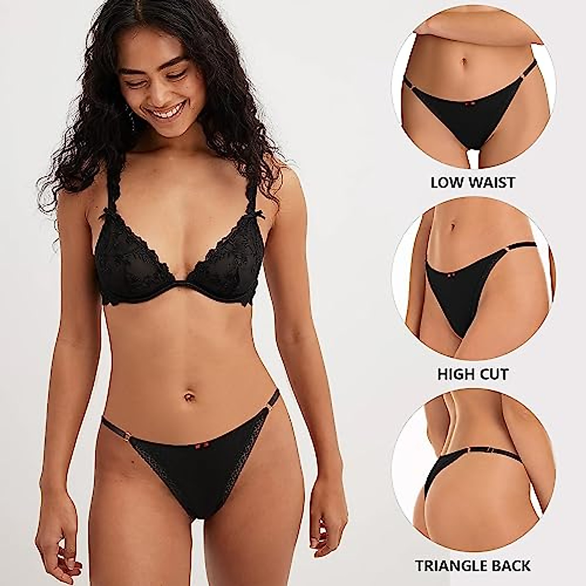 Aijolen Cotton G-String Thongs for Women Adjustable Thong Underwear Low Waist women's Panties No Show Women Thong Underpants