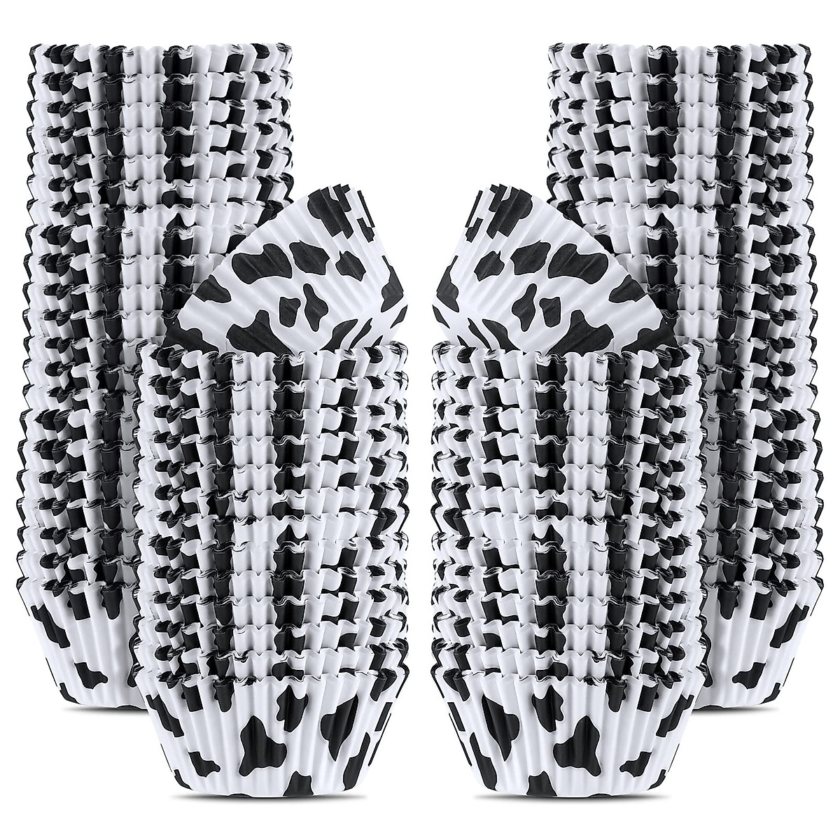 300 Count Cupcake Liners Cow Cashew Cupcake Liners Wrappers Baking Cups Cases Cashew Animal Print Cupcake Paper Baking Cups for Wedding Farm Themed Birthday Party (Cow Style)