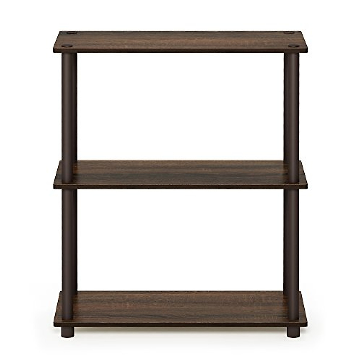 Furinno Turn-N-Tube 3-Tier Compact Multipurpose Shelf Display Rack, Walnut/Brown