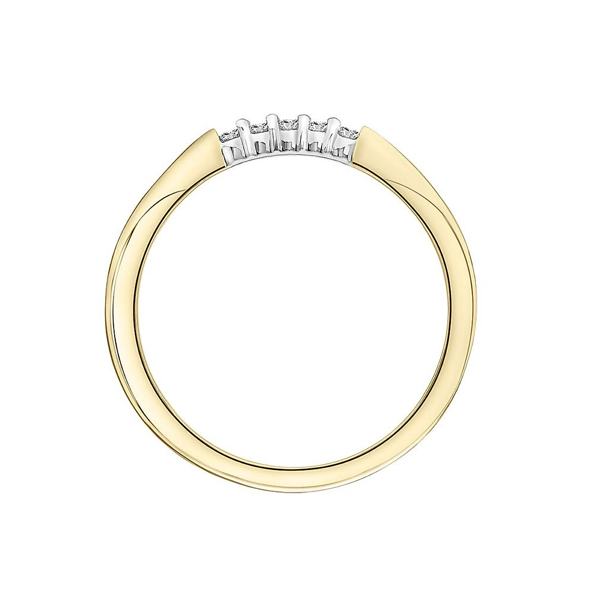 Brilliant Expressions 10K Yellow Gold 0.05 Cttw Conflict Free Diamond Accented Wedding or Anniversary Band (I-J Color, I2-I3 Clarity), Size 8