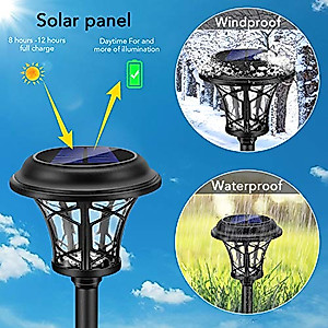 6 Pack Outdoor lights solar Powered 20 lumens solar yard lights Auto On/Off White Light, Glass and Stainless Steel Solar Lights Pathway for lawn,Solar Driveway Lights,Garden lights,Landscape Lighting