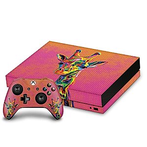 Head Case Designs Officially Licensed P.D. Moreno Giraffe Animals II Vinyl Sticker Gaming Skin Case Cover Compatible With Xbox One X Console and Controller Bundle