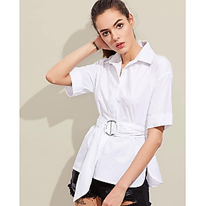 Yasowdkel 10PCS Silk Scarf Ring Clip T-shirt Tie Clips for Women Fashion Metal Ring Scarves Clasp Waist Buckle for Shirts Clothing Gold & Silver Zinc Alloy Clothing Ring Wrap Holder