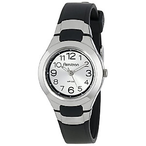 Armitron Sport Unisex 25/6418BLK Analog Easy-to-Read Dial Black Resin Strap Watch