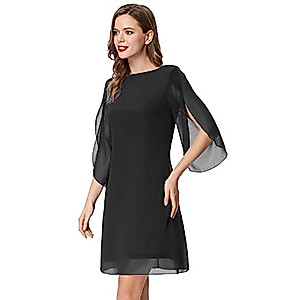 GRACE KARIN Summer Dresses for Women 2023 Loose Tunic Chiffon Dress Plus Size Black XXL