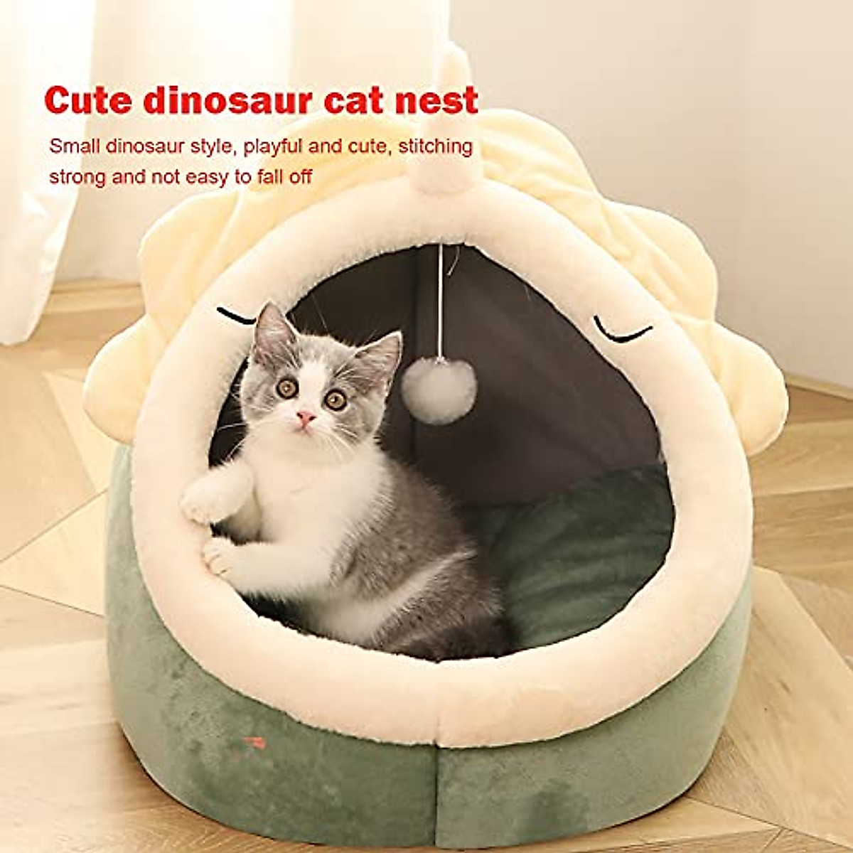 ZLXDP Removable Dragon Shaped WashableCat Beds Indoor Detachable Semi-Closed Pet House Kennel Nest for Cats (Size : Medium)