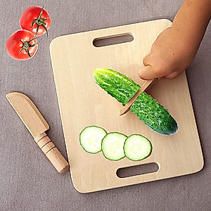 Nwsrayu 2 Pieces Wooden Kids Knife Toddler Knife for Chopping Kids Knifes for Cooking Toddler Knives Children's Safe Knives Cutting Veggies Fruits, Kitchen Tool for 2-10 Years Old