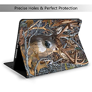 Christmas Elk Case for iPad 9th 8th 7th Generation, Premium PU Leather iPad 10.2 inch 2021 2020 2019 Flip Stand Cover, Adjustable Angles Auto Wake Sleep Protective Shockproof