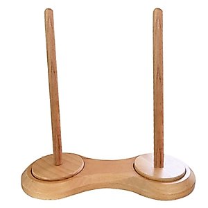 Geynutaly Double Wooden Yarn Skein Holder for Crocheting, Yarn Holder for Knitting Yarn Spindle Dispenser Crocheting Tool Easy Install Easy to Use