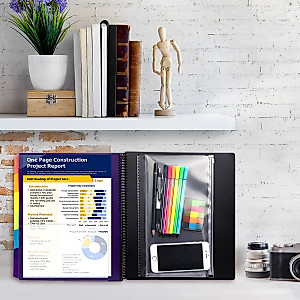 H4D 12 Pocket Poly Project Organizer, Spiral Multi Pocket Folder Organizer with Pockets, Multi-Subject Folder Notebook, Letter Size