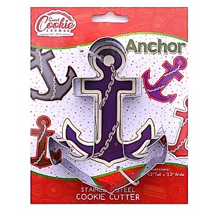 Ship Anchor Cookie Cutter, Premium Food-Grade Stainless Steel, Dishwasher Safe