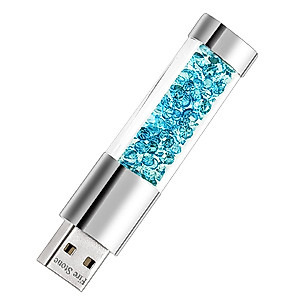 Lovely Diamond USB 2.0 Flash Drive Data Storage Memory Stick USB Stick Pendrive Gift (32GB, Lake Blue)
