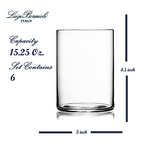 Luigi Bormioli Top Class 15.25 Oz Thin All Purpose Glass, Set Of 6 Drinking Glasses, Son.hyx High Tech Blown Crystal Glass, For Cocktail, Ice Tea, Water, Juice, Made In Italy