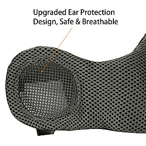 AOUTACC Airsoft Mask, Half Face Mesh Masks with Ear Protection for CS/Hunting/Paintball/Shooting (Mesh Ear, Gray)