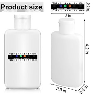 12 Pieces Urine Test Complete Kit Include Empty Bottles with Temperature Test Strip Urine Test Strip Portable Travel Bottle Adhesive Thermometer Strip for Urine Testing (Novel Style)