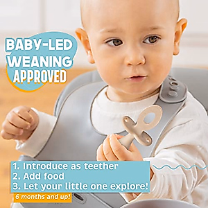 Upward Baby Spoons 3 pack - Baby Spoons Self Feeding 6 Months - Chewable Toddler Utensils with Anti Choke Barrier - Silicone baby spoons - Baby Utensils & Baby Feeding Supplies Infant First Stage