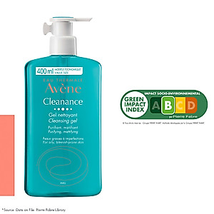 Avene Cleanance Cleansing Gel Soap Free Cleanser for Acne Prone, Oily, Face & Body, 13.5 Oz